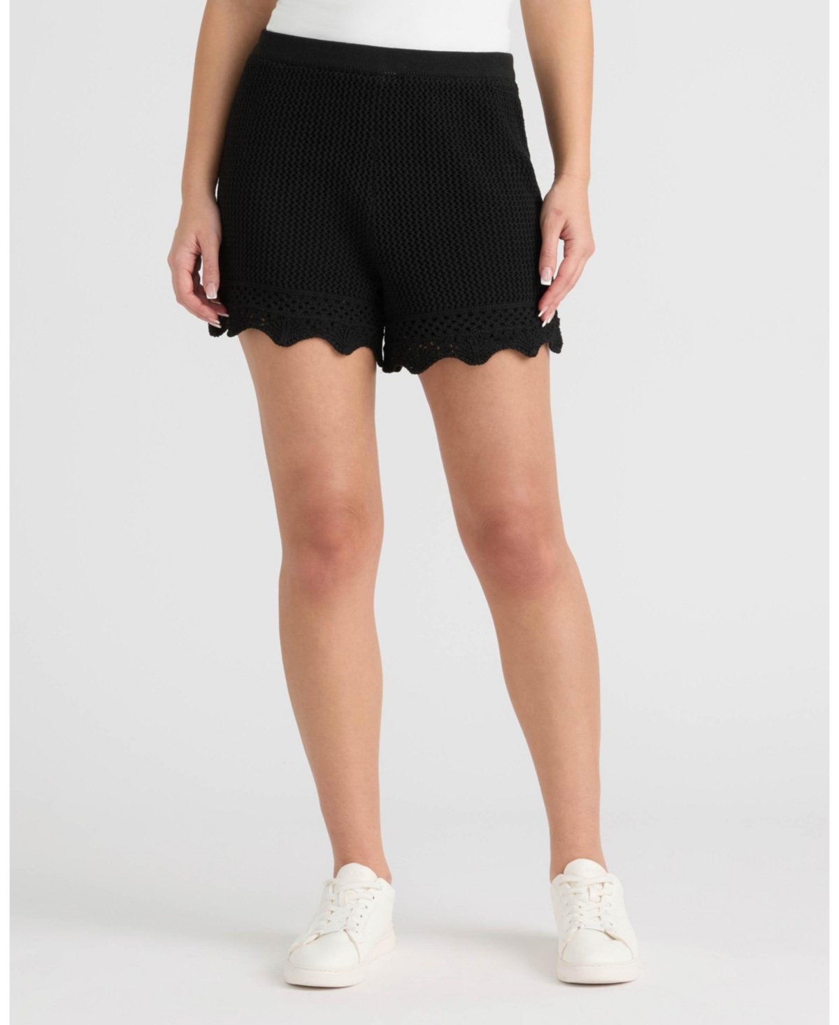Click here for Nvlt Womens Pull on Crochet Shorts - Black prices
