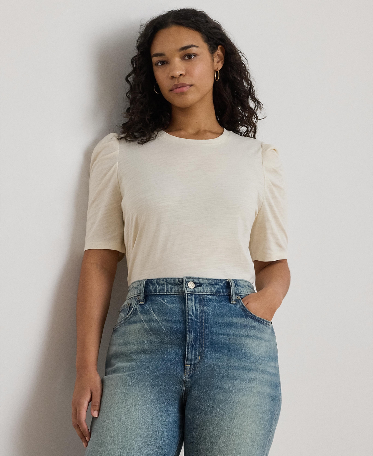 Click here for Lauren Ralph Lauren Plus Size Puff-Sleeve Top - Ma... prices
