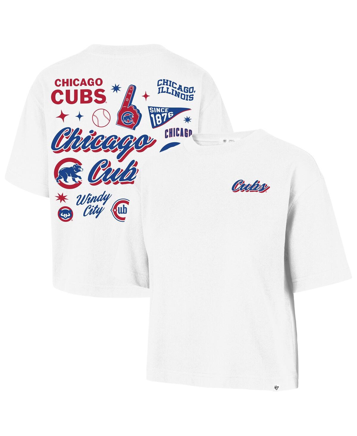 Click here for 47 Brand Womens White Chicago Cubs Collage Script... prices