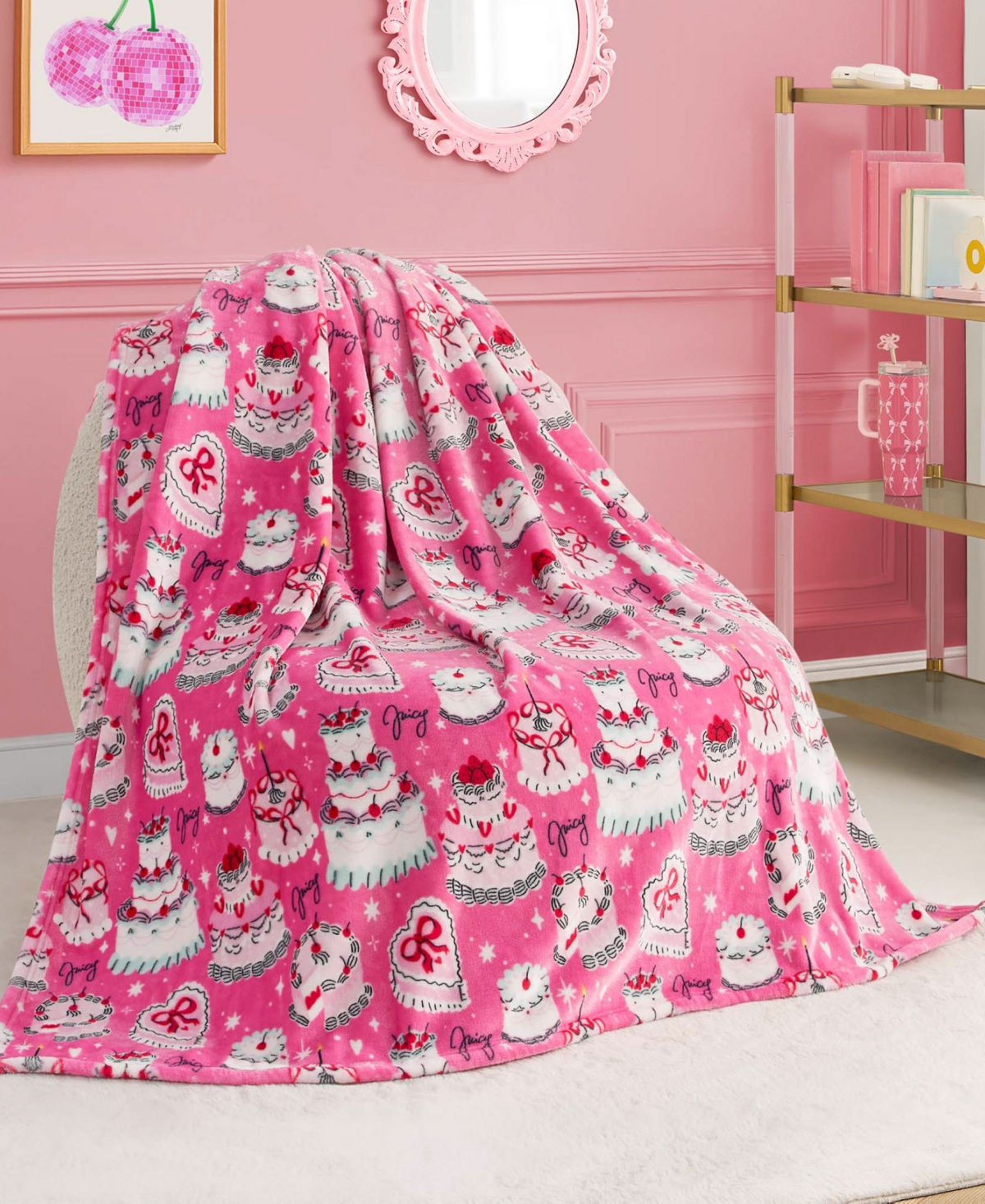 Click here for Juicy Couture Kids Plush Throw  50 x 70 - Cherry C... prices