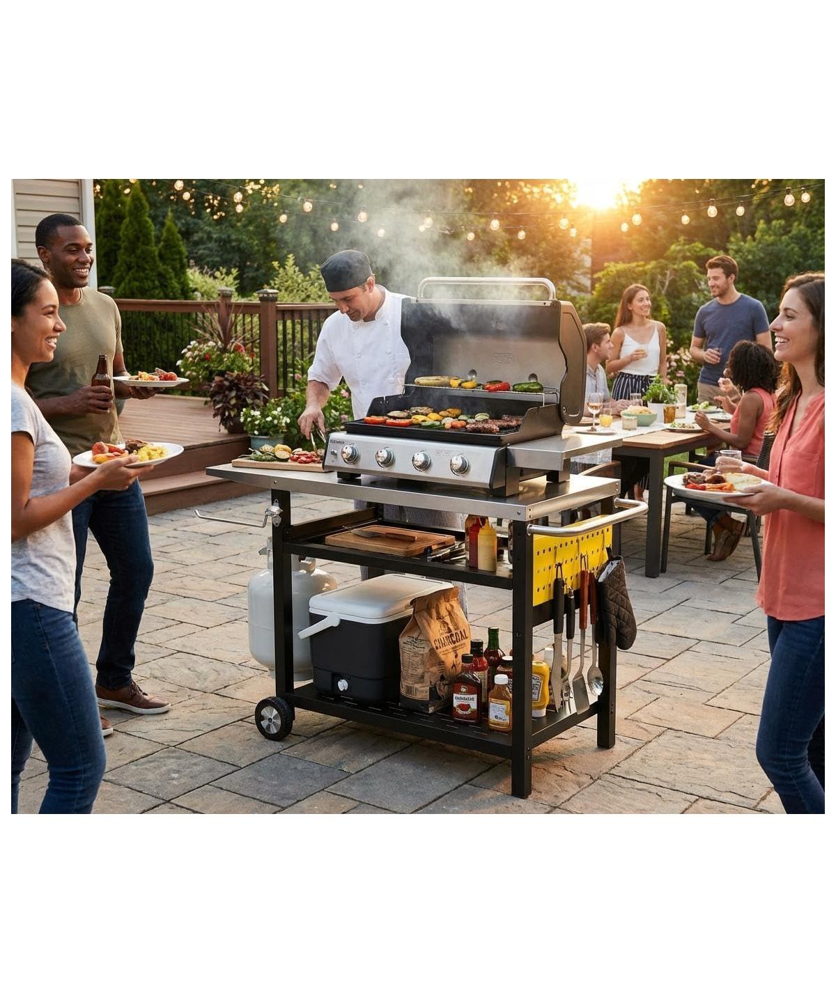 Click here for Gaomon Outdoor Grill Cart with Pegboard & 3 Shelve... prices