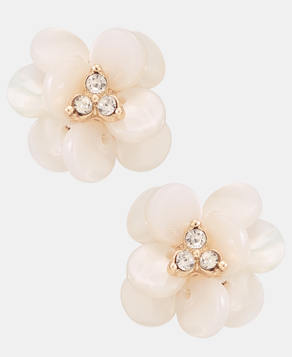 Click here for lonna & lilly Crystal Flower Stud Earrings - White prices