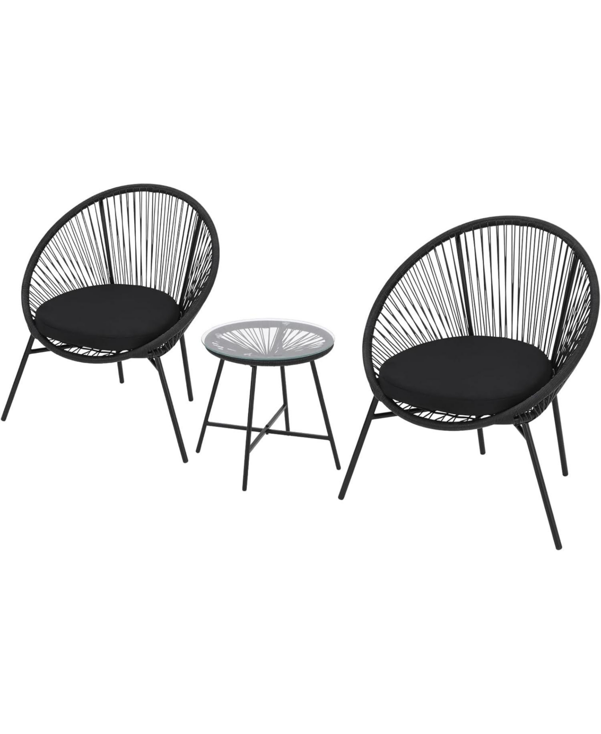 Click here for gaomon 3 Piece Rattan Bistro Set with Seat Cushion... prices