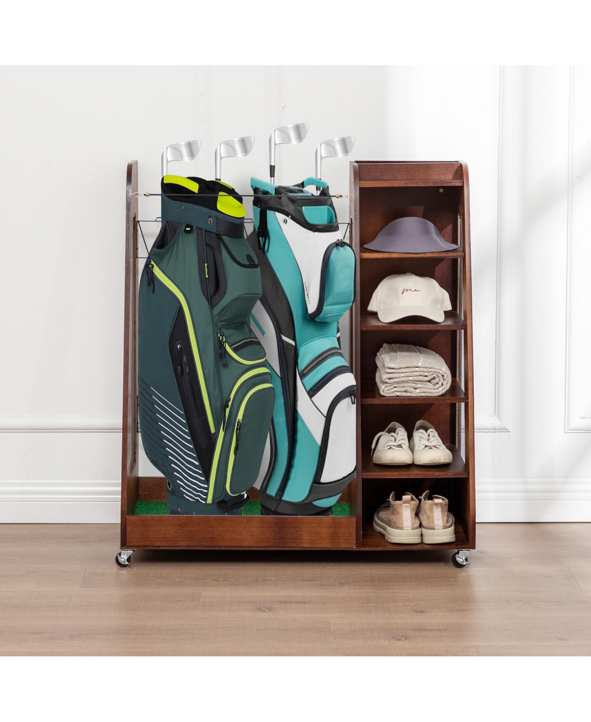Click here for Rainsken Golf Bag Storage Rack - Wooden Golf Clubs... prices