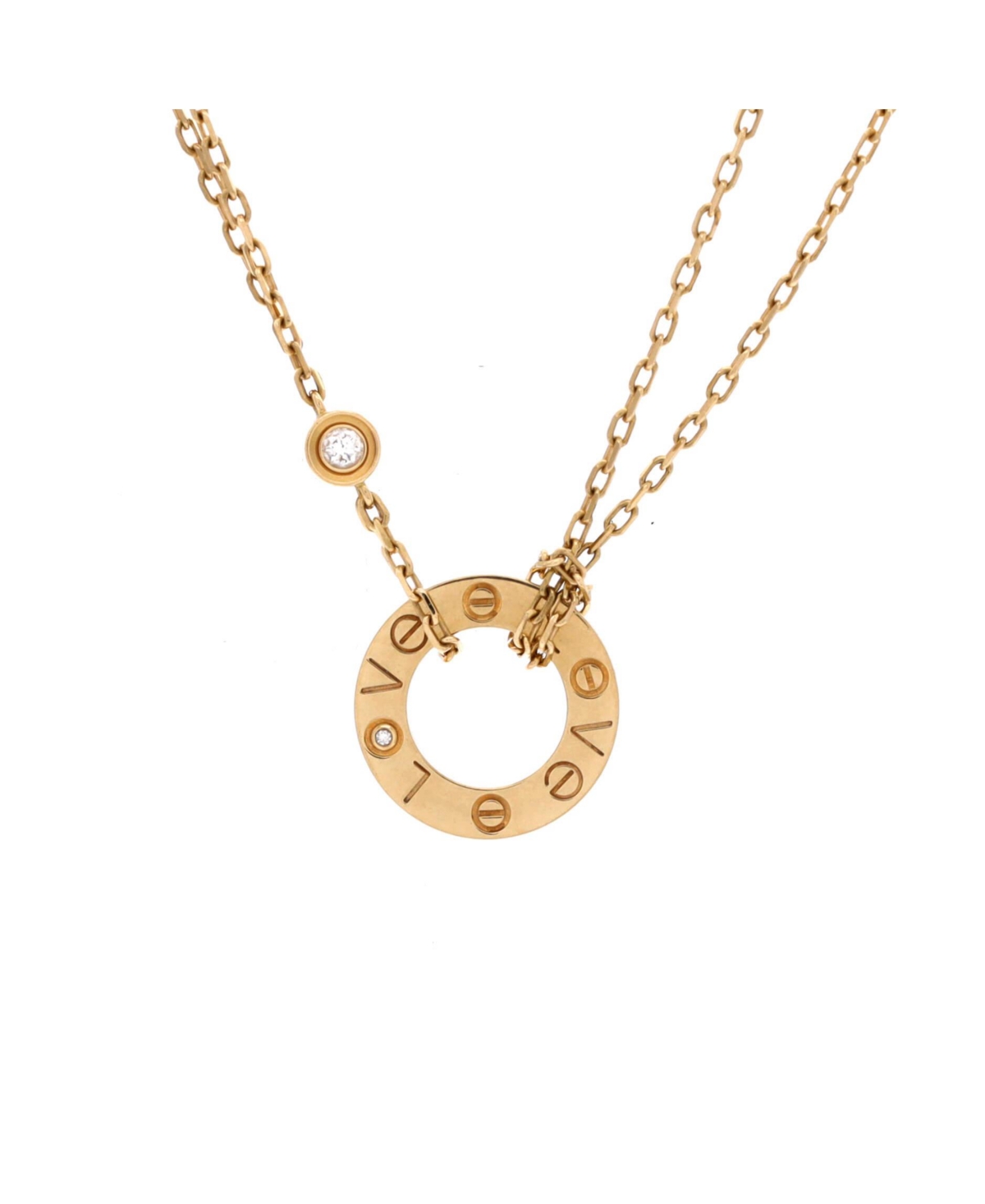 Click here for Pre-Owned Cartier 2 Diamonds Love Pendant Necklace... prices