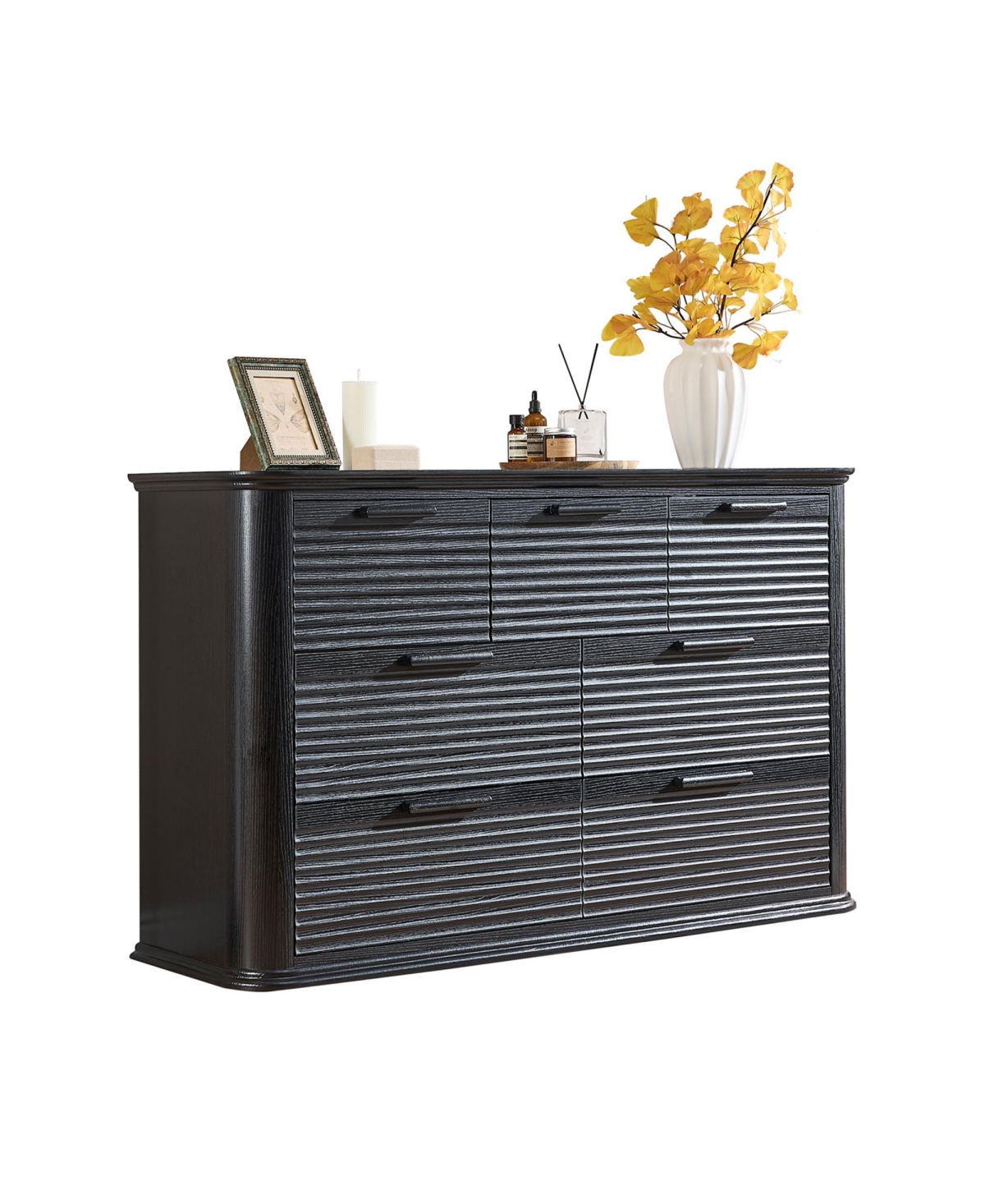 Click here for Rainsken Fluted 7 Drawer Dresser  Modern Wood Ches... prices