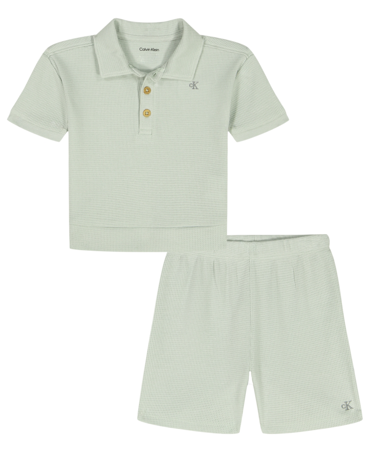 Click here for Calvin Klein Baby Boys Waffle Knit Polo Shirt and... prices