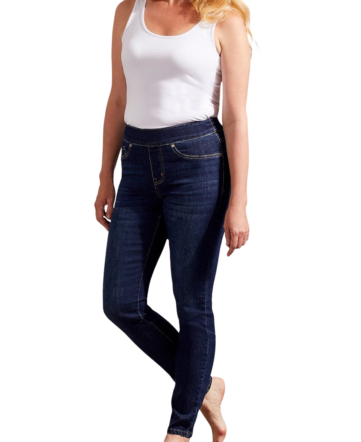 Click here for Tribal Womens Audrey Elastic-Waist Jeggings - Deep... prices