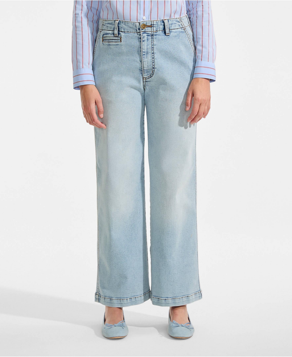 Click here for Lands End Petite Recover Denim Mid Rise Wide Leg A... prices