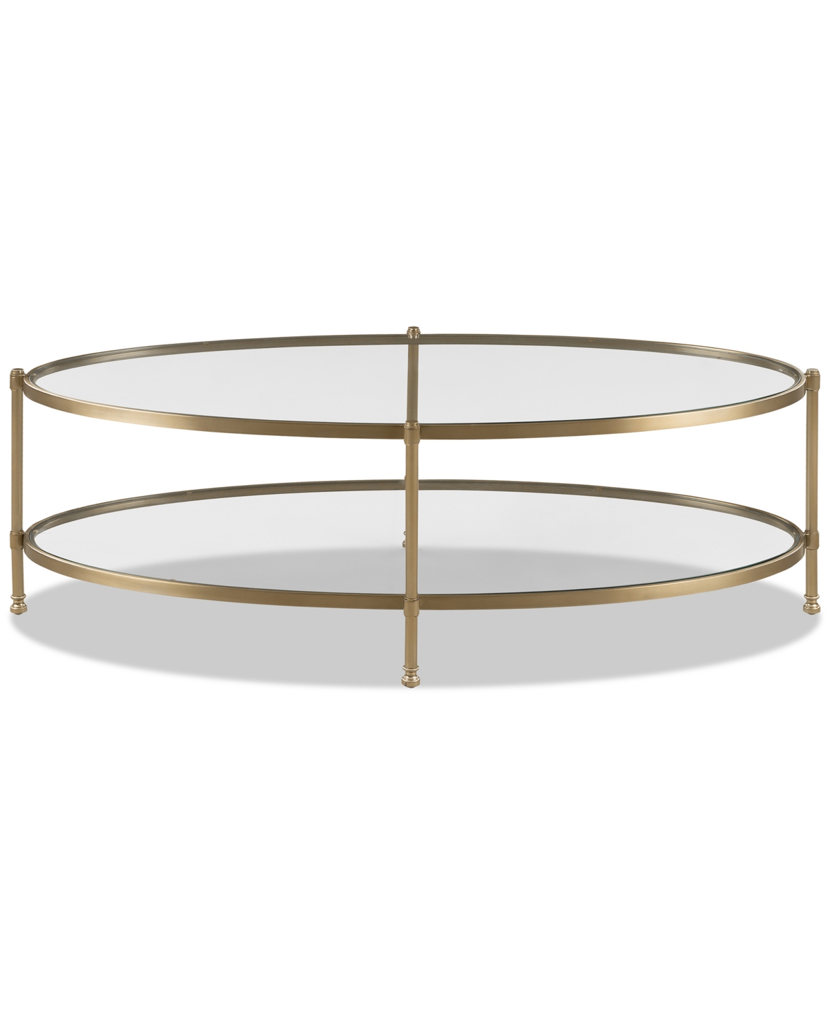 Click here for Isla 59 Glass Oval Coffee Table - Brushed brass prices