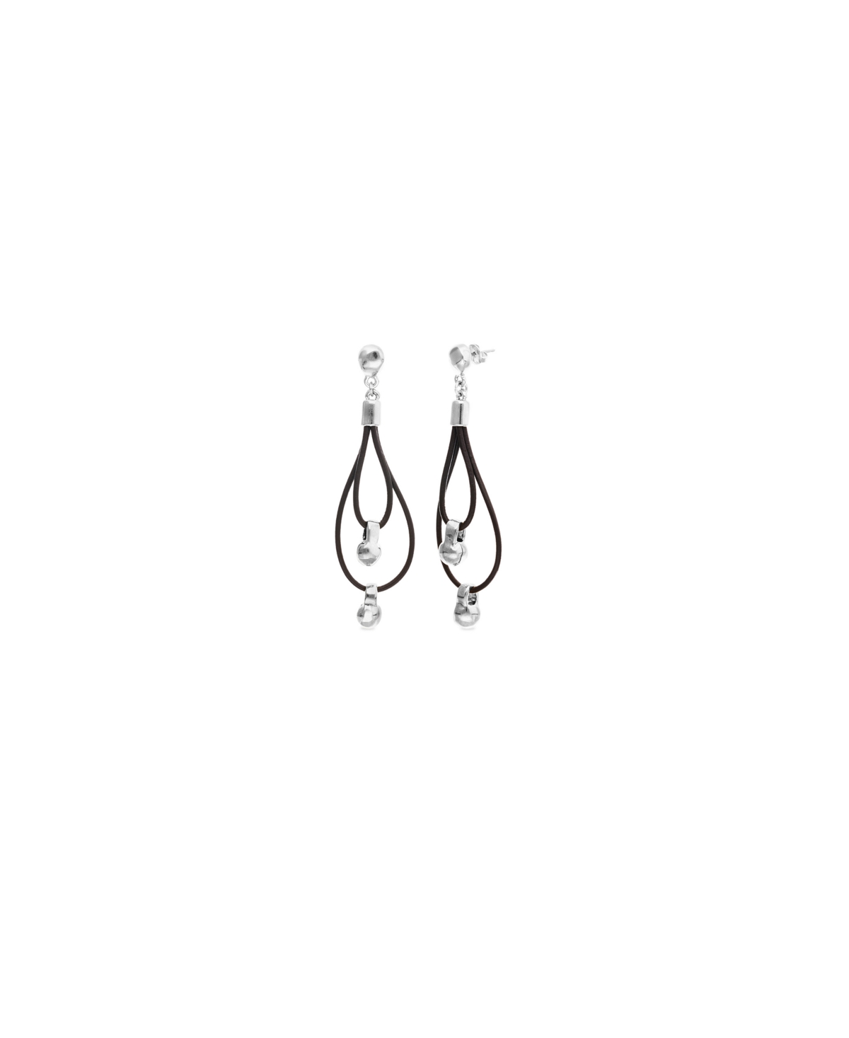 Click here for UNOde50 Leather Long double Earrings with 18k Gold... prices