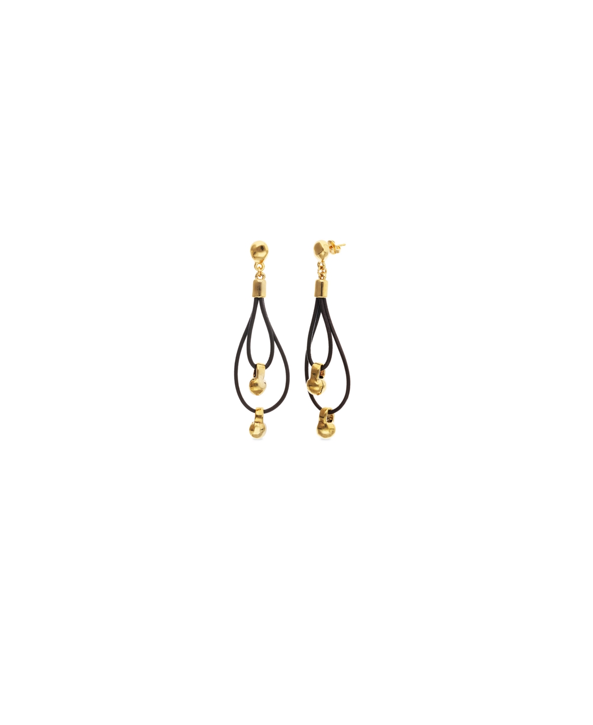 Click here for UNOde50 Leather Long double Earrings with 18k Gold... prices