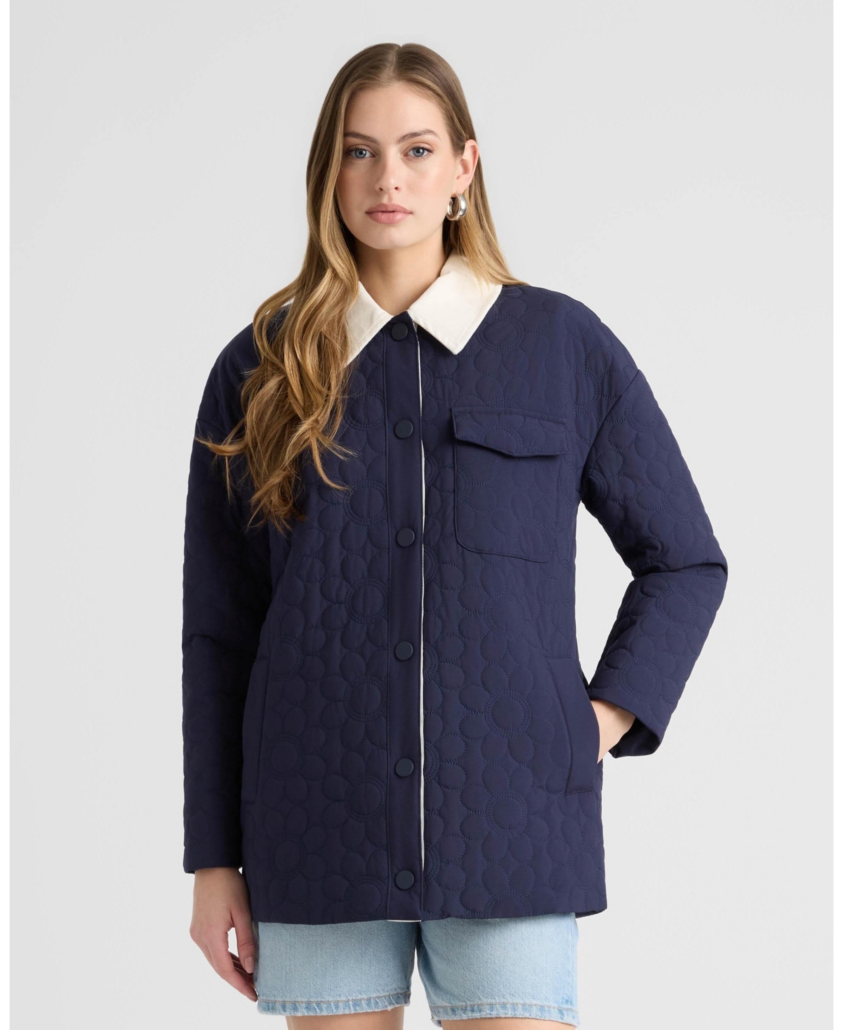 Click here for Nvlt Womens Daisy Quilted Puffer Jacket - Navy prices