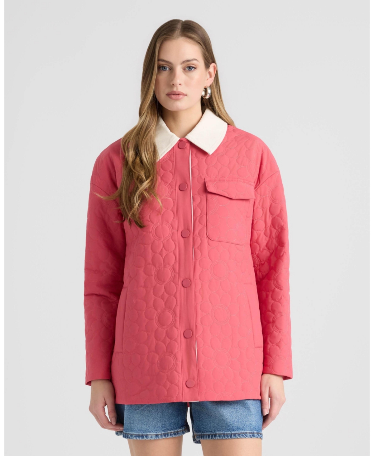 Click here for Nvlt Womens Daisy Quilted Puffer Jacket - Pitaya r... prices