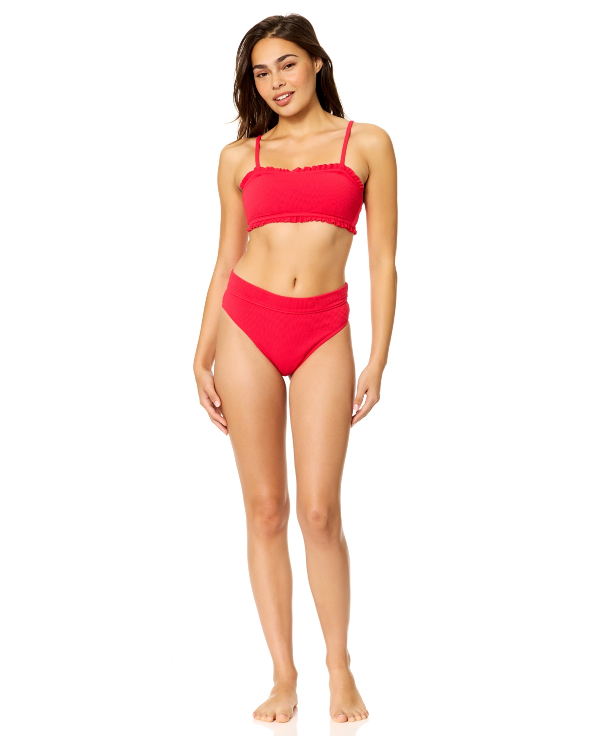 Click here for Raisins Womens Bandeau Neck Bikini Top - Red prices
