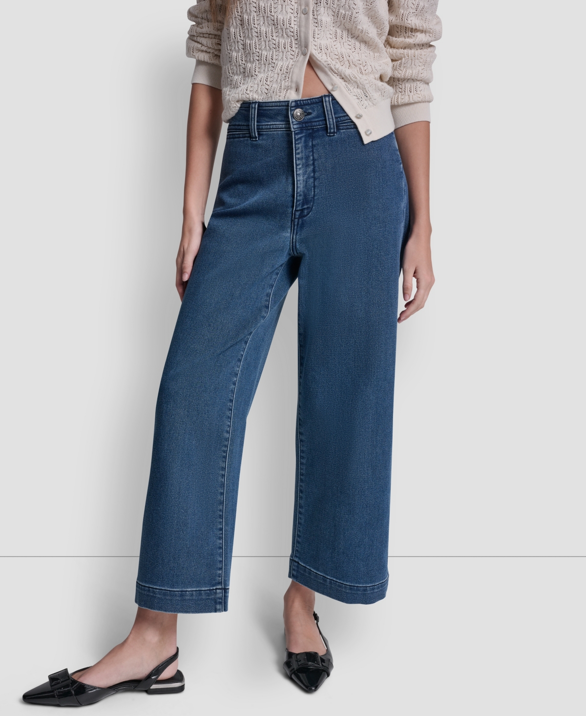 Click here for Dkny Jeans Petite Indigo Knit High Rise Ankle Pant... prices