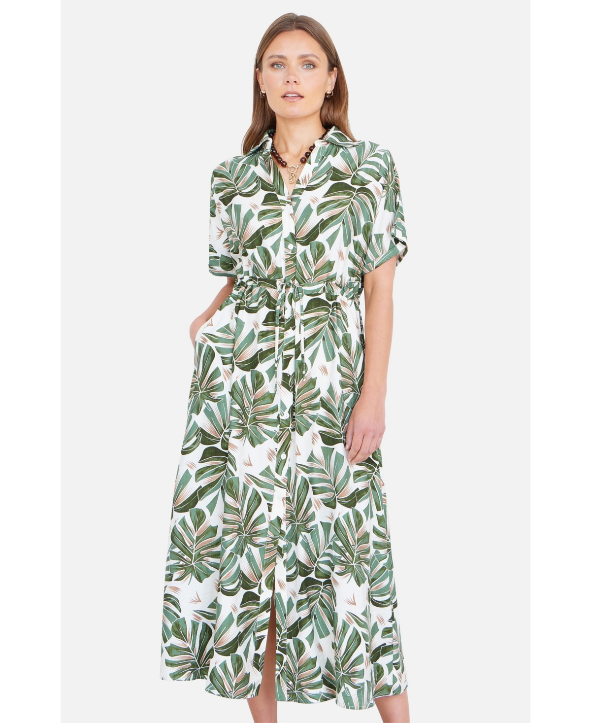 Click here for Yumi Womens Relaxed Boho Print Maxi Shirt Dress -... prices