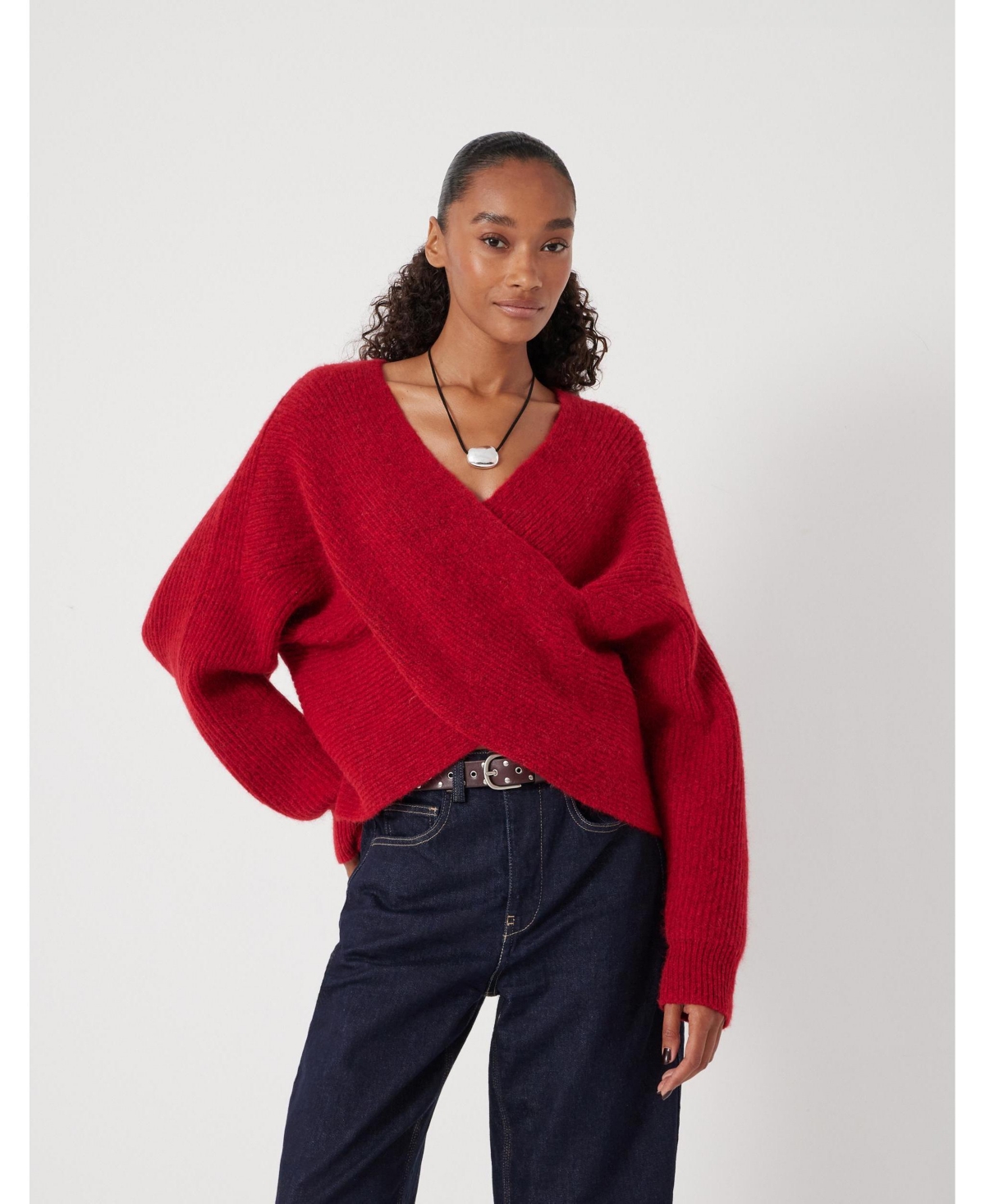 Click here for Hush Womens Wool Blend Jumper Sweater - Fiery red prices