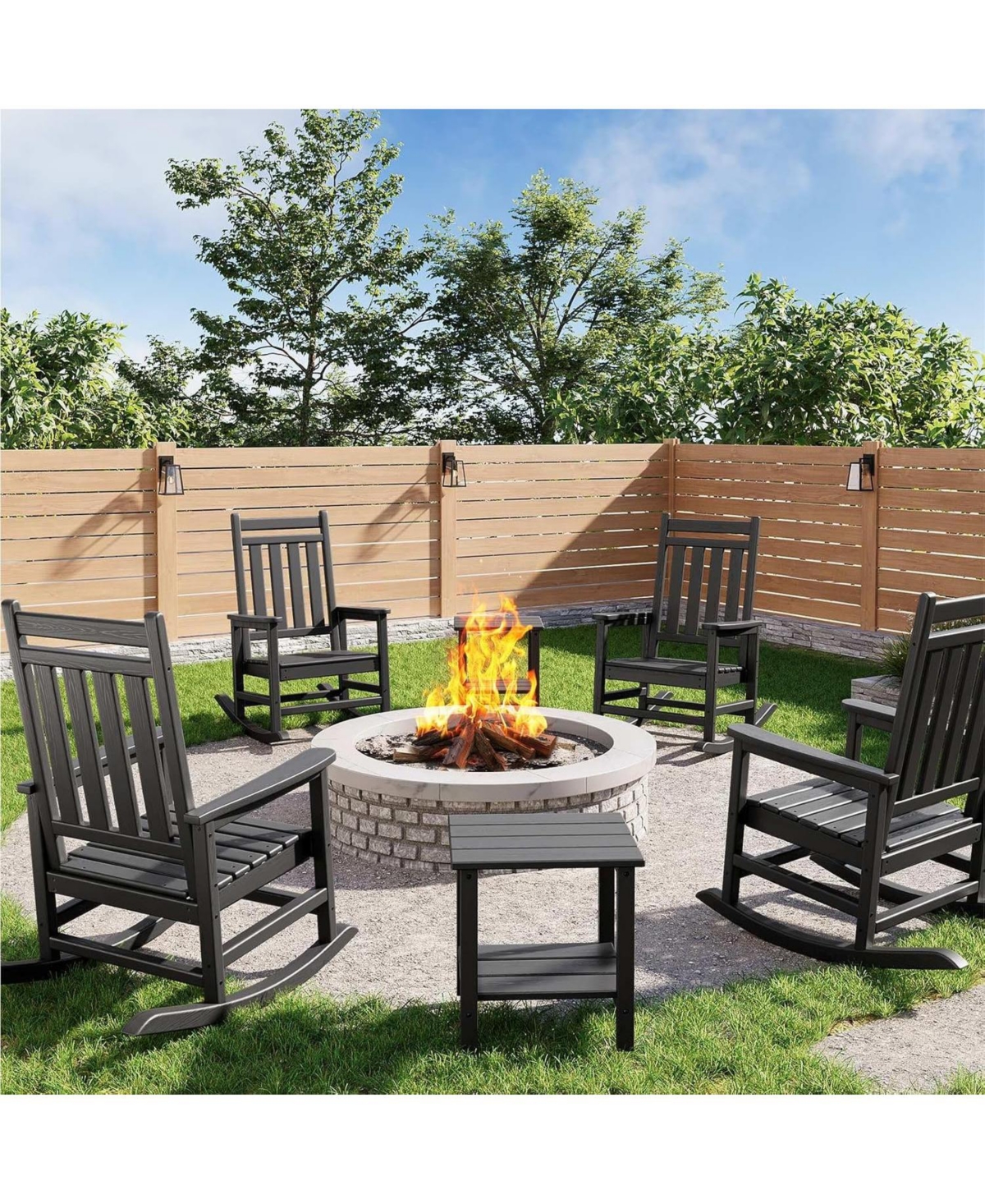 Click here for gaomon Hdpe Rocking Chair Outdoor Set of 4 with 2... prices