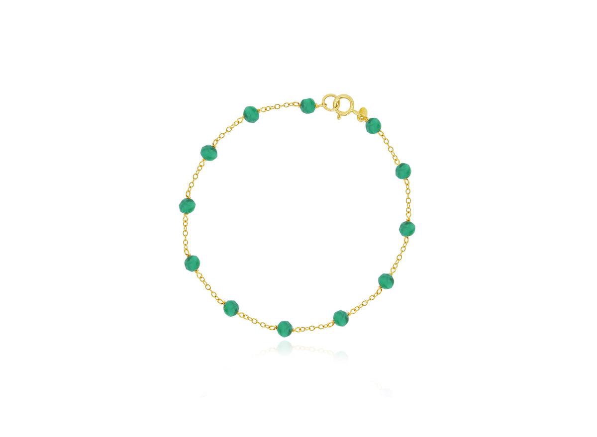 Click here for The Lovery Emerald Bead Chain Bracelet 14K - Emera... prices