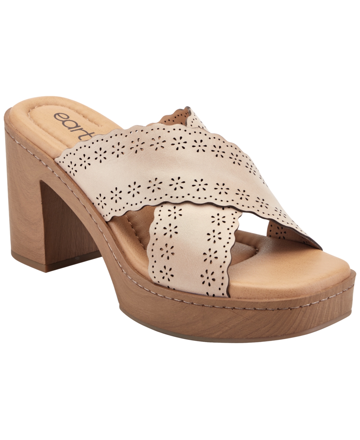 Click here for Earth Womens Qamra Leather Criss-Cross Platform Bl... prices