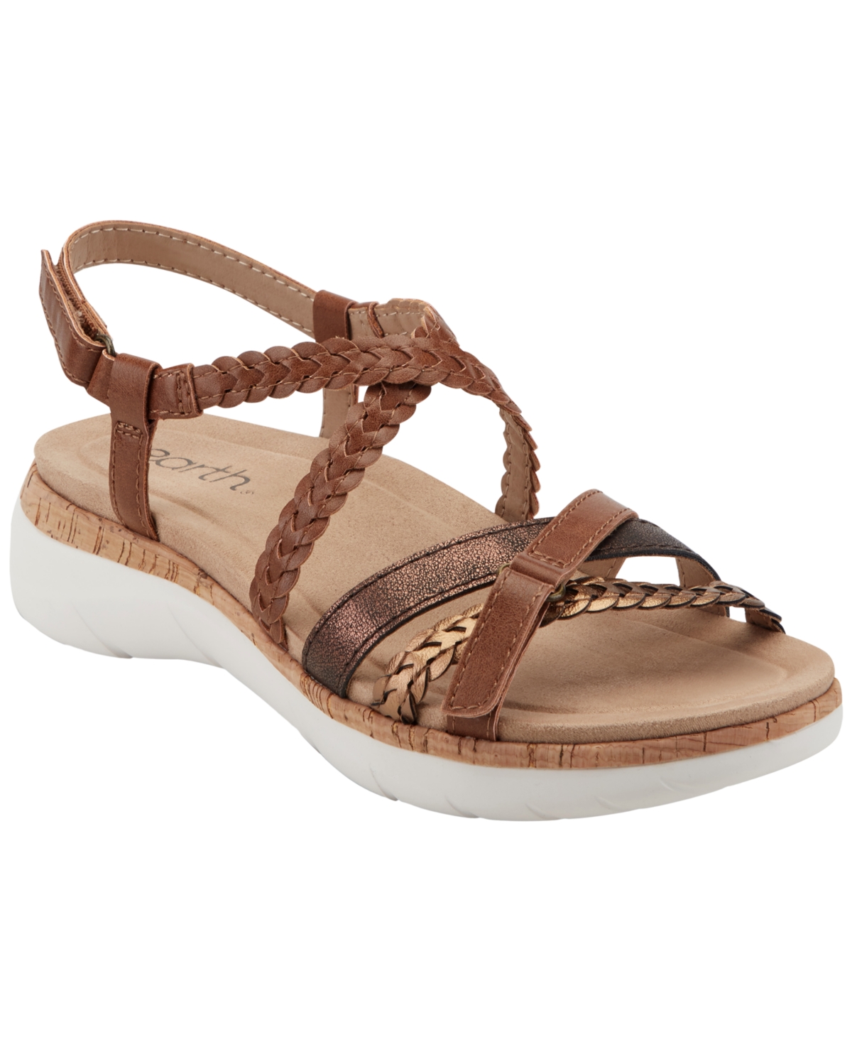 Click here for Earth Womens Riser Braided Strappy Low Wedge Sanda... prices