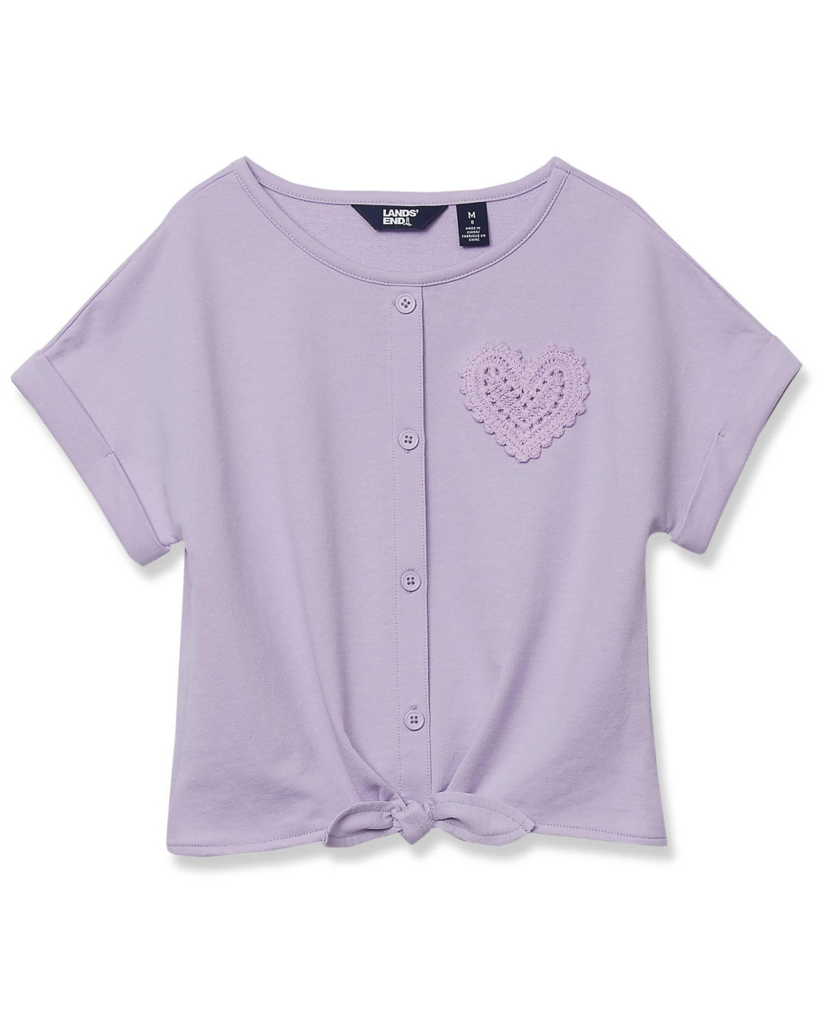 Click here for Lands End Girl Child Slouchy Button Front Terry Kn... prices