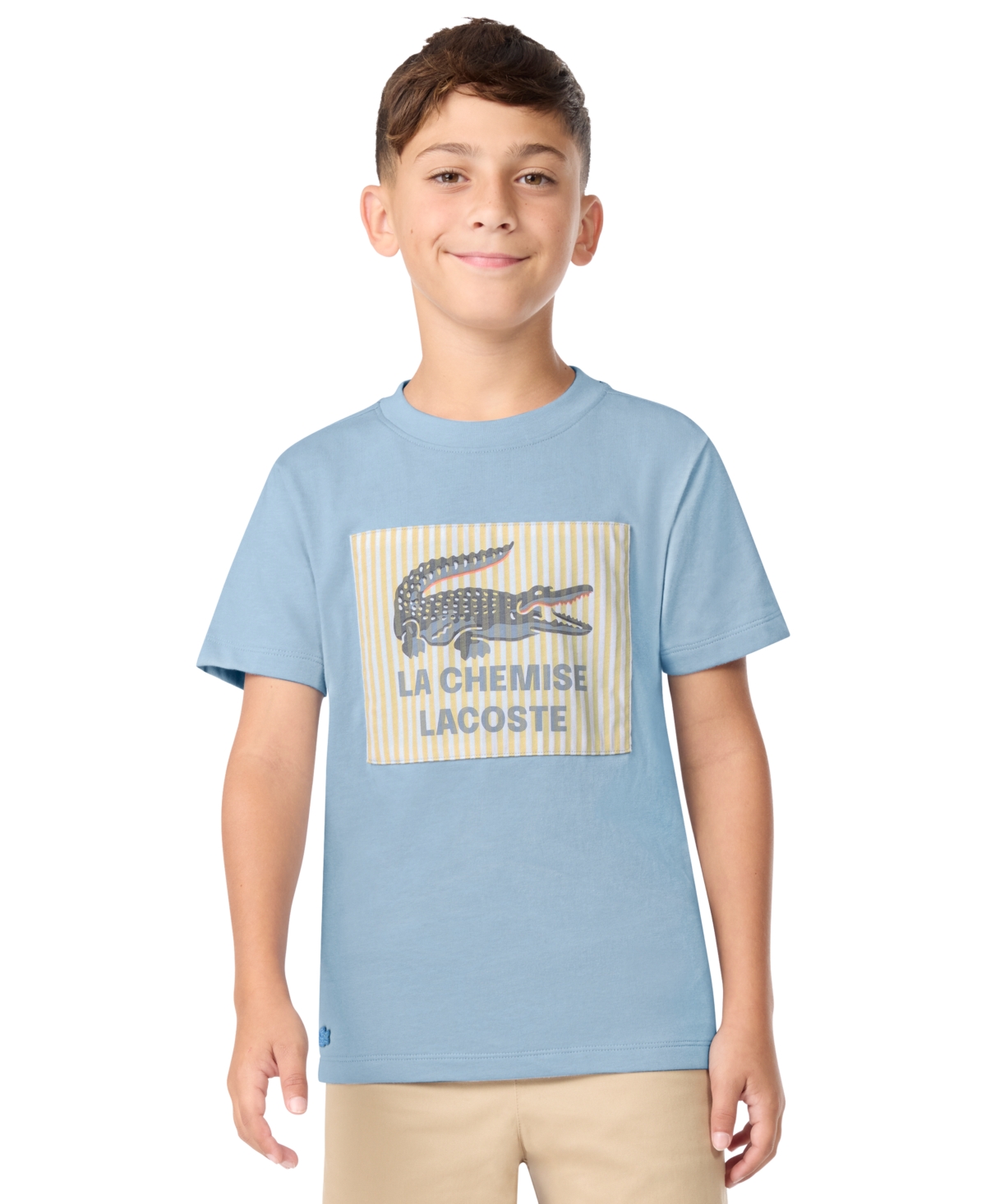 Click here for Lacoste Boys 10-16 Applique Detail Crewneck T-Shir... prices