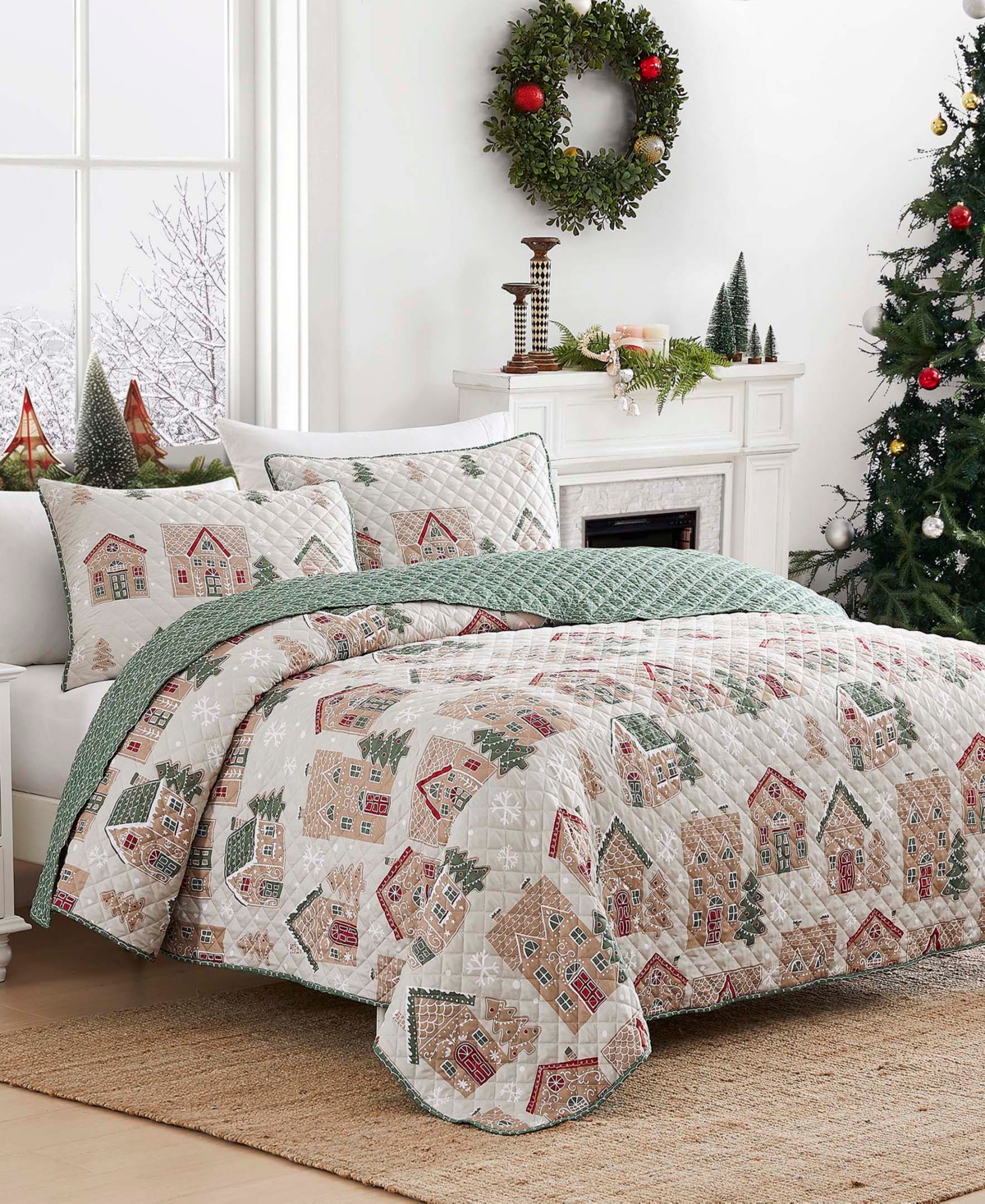 Click here for Avanti Gingerbread Reversible 3-Pc. Quilt Set  Kin... prices