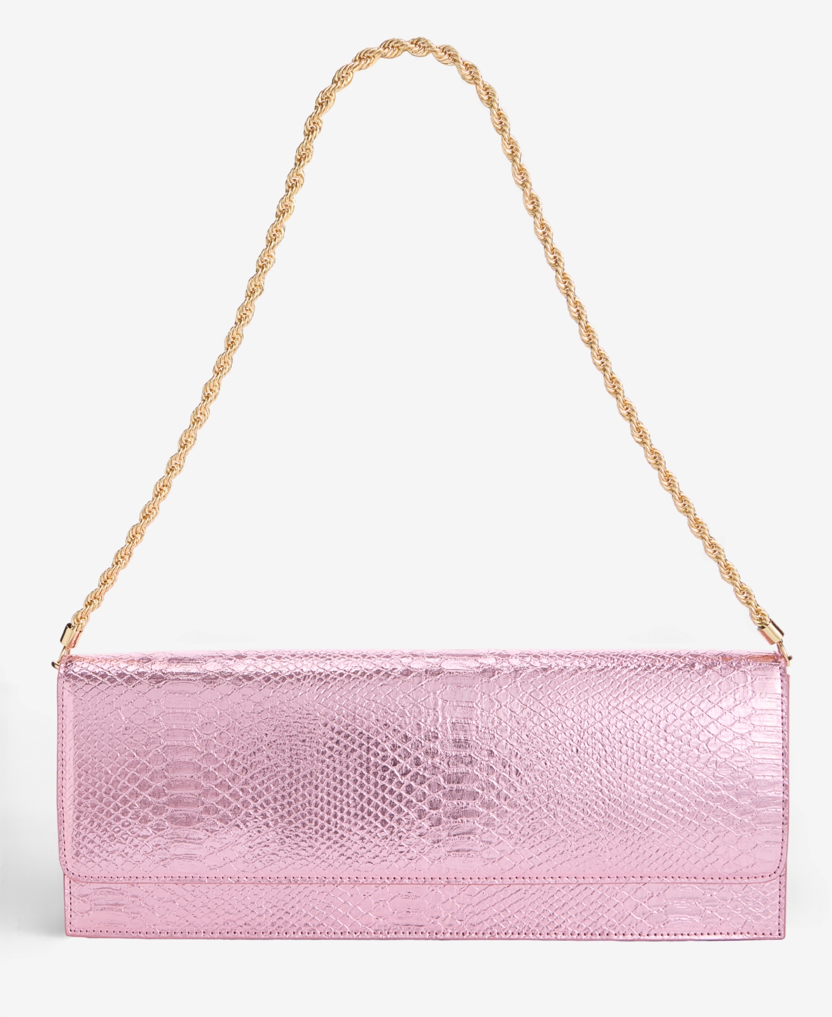 Click here for Metallic Snake-Print East-West Clutch Bag  Macys E... prices