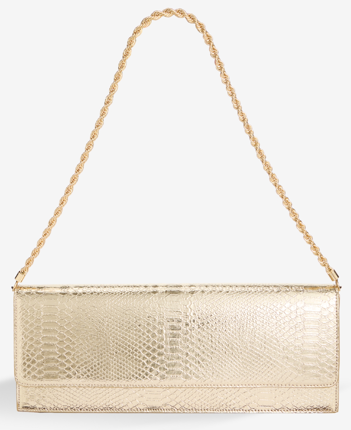 Click here for Metallic Snake-Print East-West Clutch Bag  Macys E... prices
