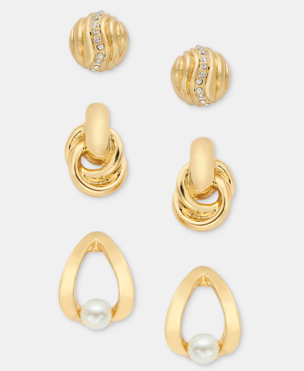 Click here for Anne Klein 3-Pc. Set Stud  Drop & Hoop Earrings -... prices