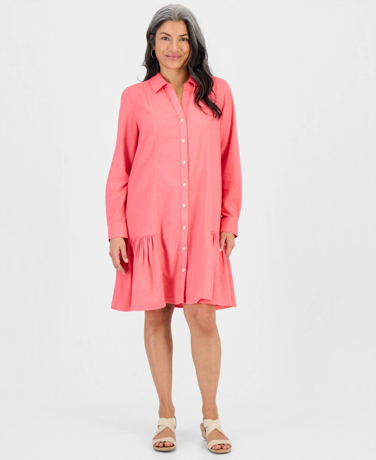 Click here for Style & Co Petite Ruffled-Hem Shirtdress  Macys Ex... prices