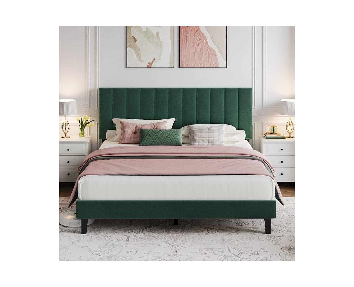 Click here for gaomon Bed Frame  Velvet Upholstered Platform Bed... prices