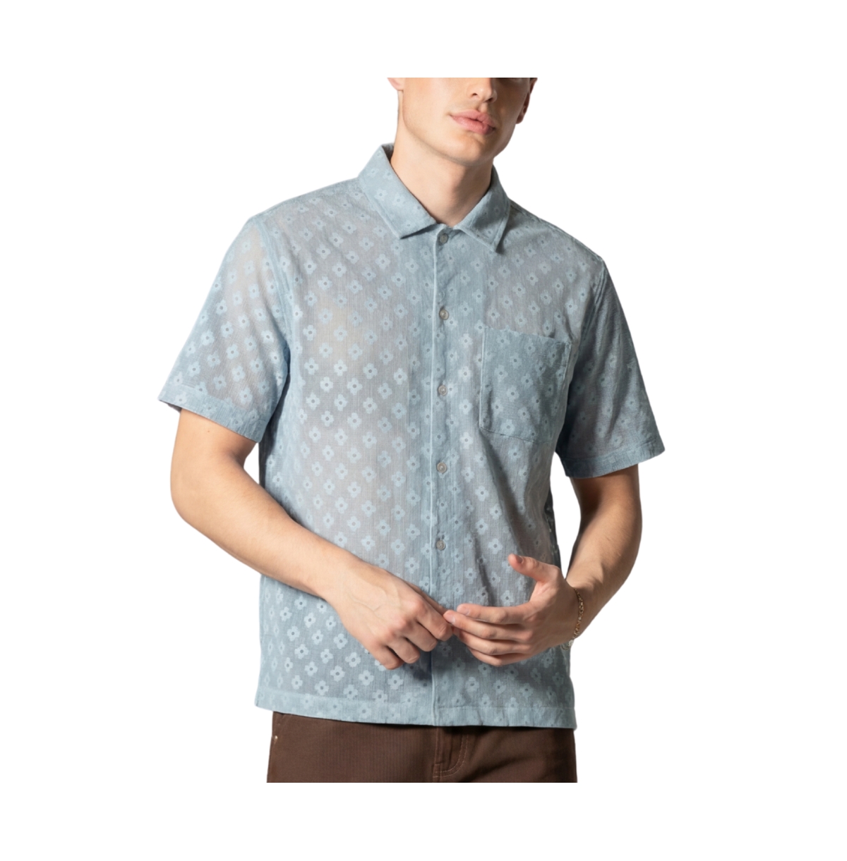 Click here for WeSC Mens Mesh Camper Shirt - Winter sky prices