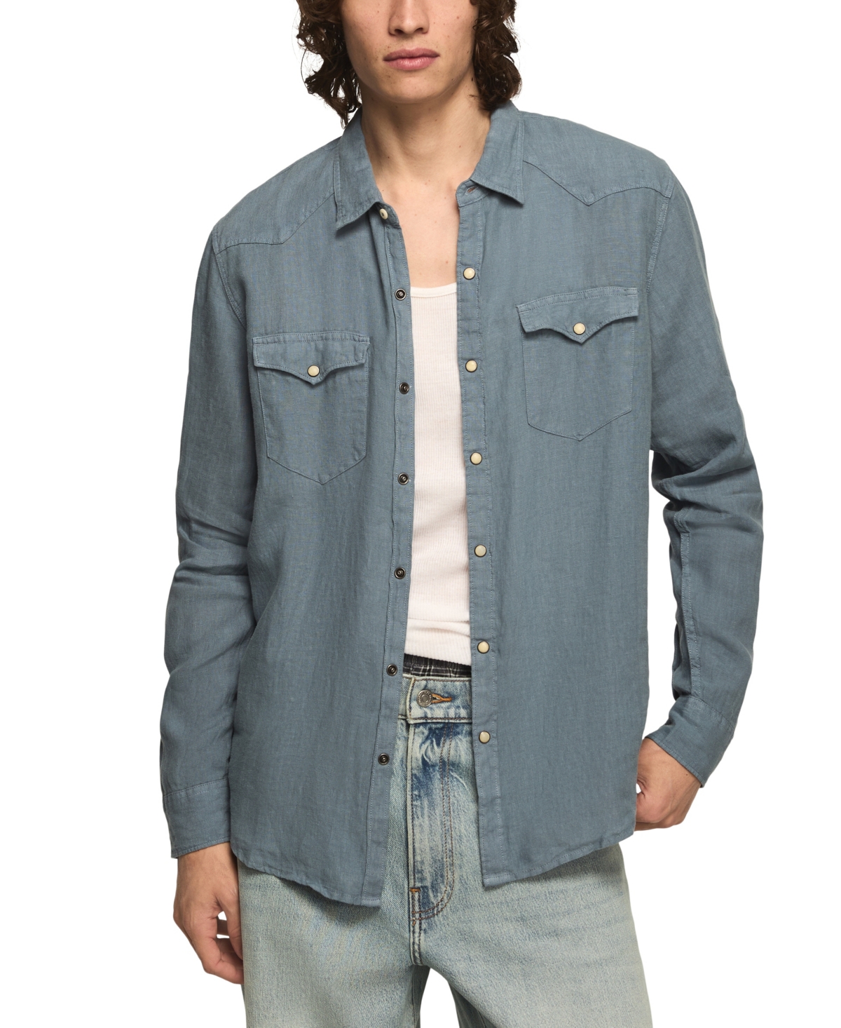 Click here for Lucky Brand Mens Spread Collar Western Shirt - Fli... prices