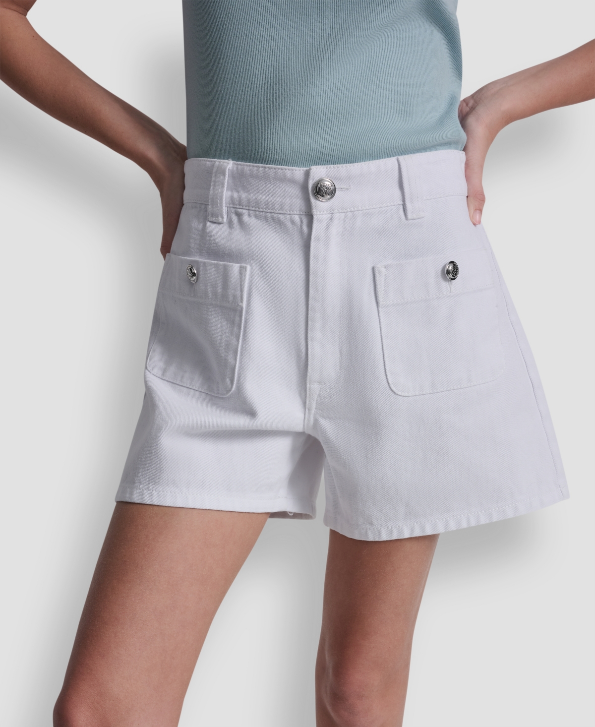 Click here for Dkny Jeans Womens High-Rise A-Line Shorts - White prices