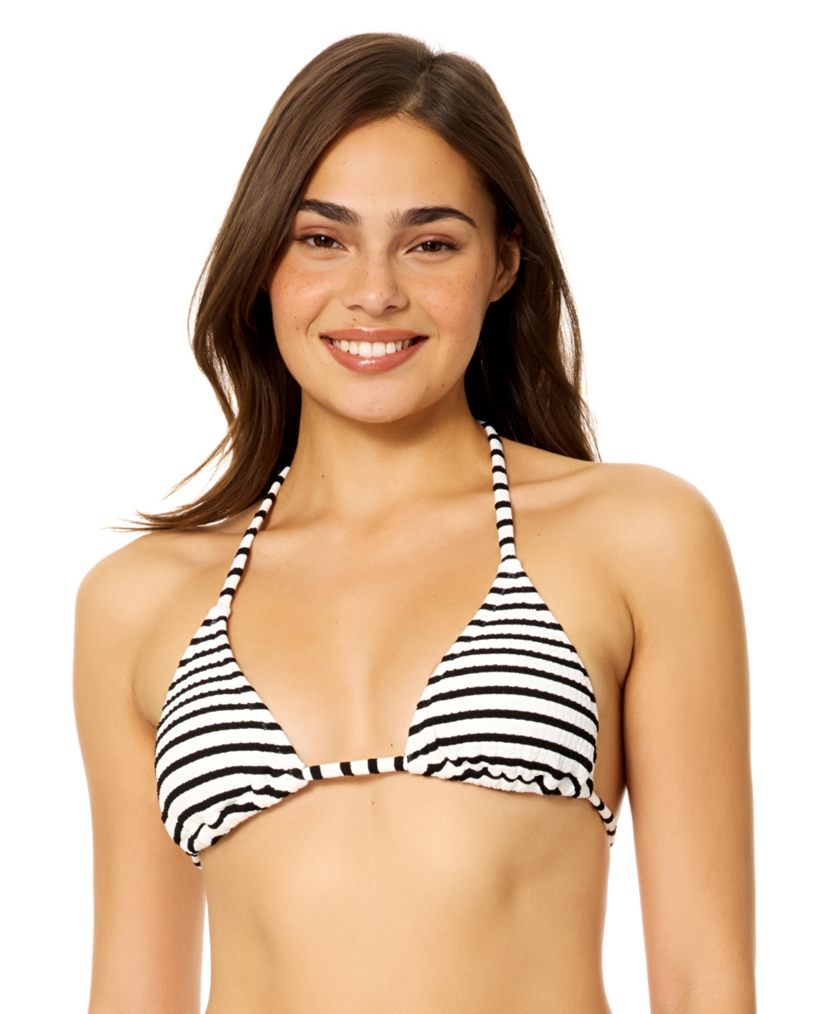 Click here for Raisins Womens Chloe V-Neck Bikini Top - Black/Whi... prices