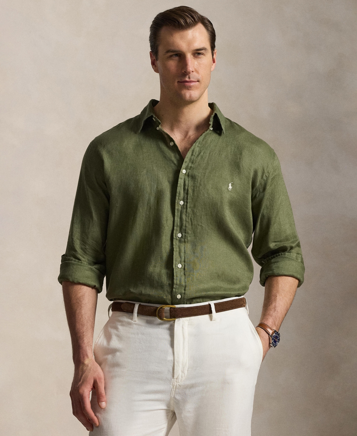 Click here for Polo Ralph Lauren Mens Big & Tall Linen Shirt - Ga... prices