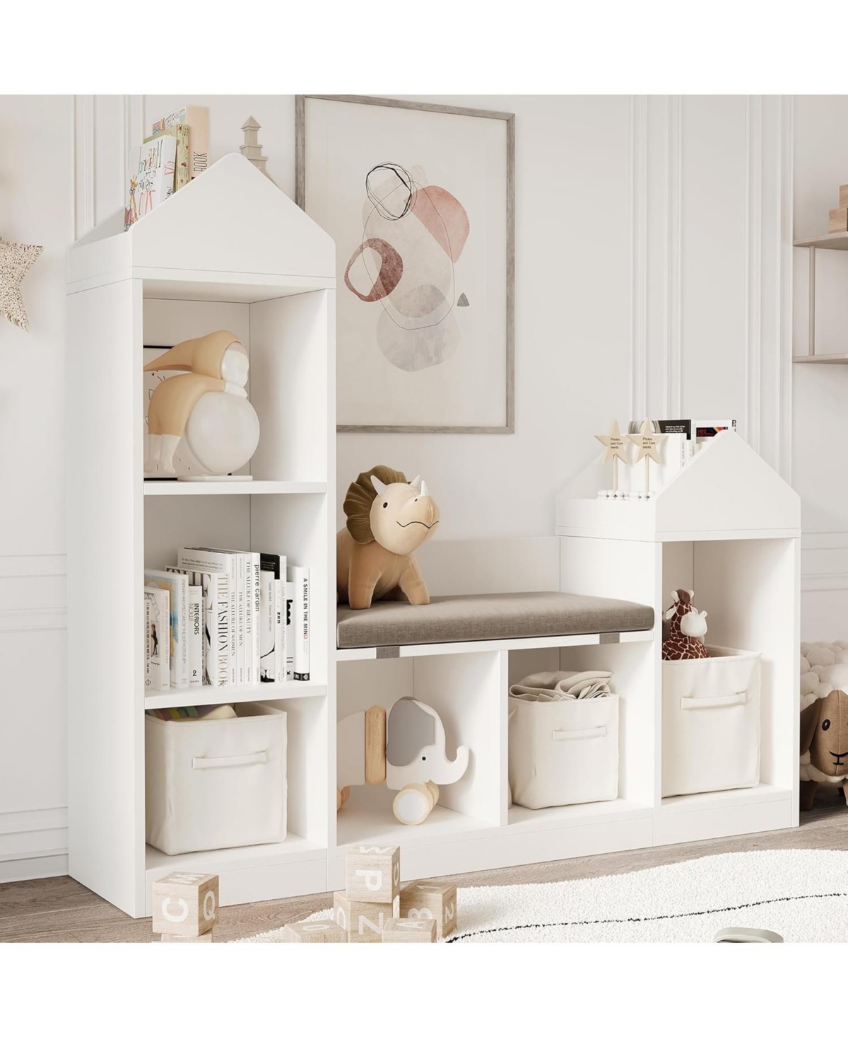 Click here for gaomon Kids Bookshelf with Reading Nook â 6-Cubb... prices