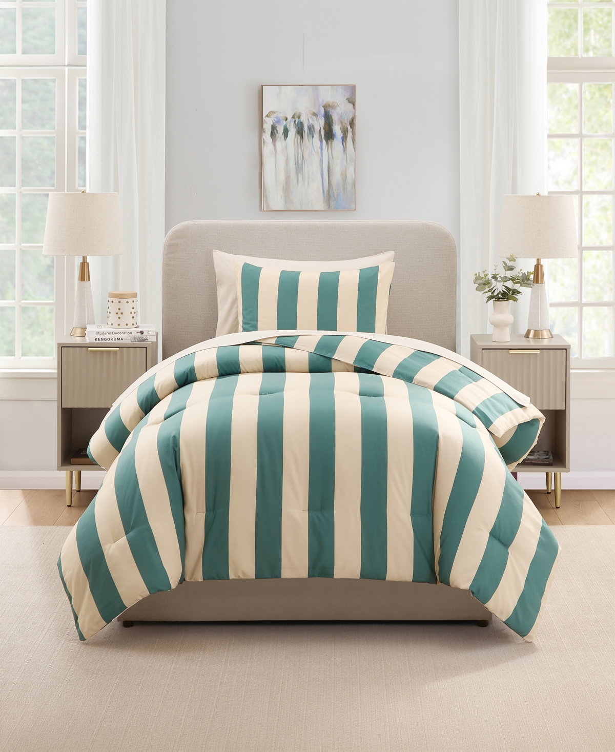 Click here for Nestl Luxury Soft Modern Striped Design 5-Pc. Comf... prices