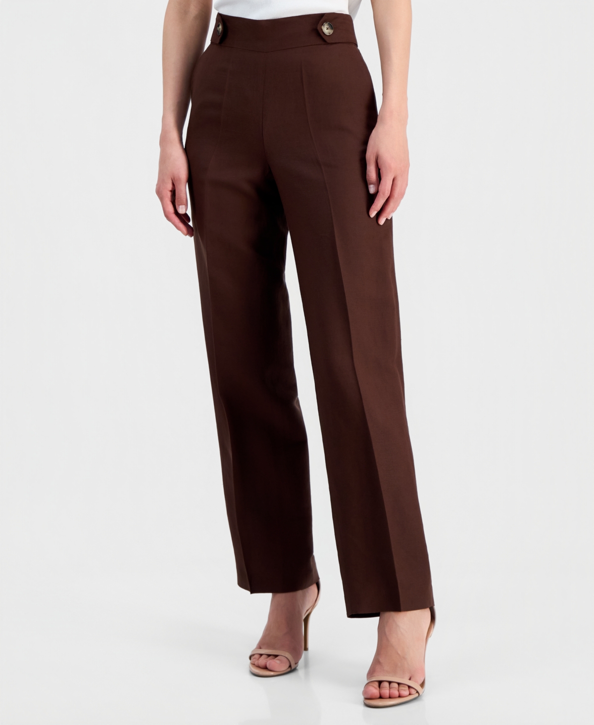 Click here for Anne Klein Womens Linen-Blend Pull On Wide-Leg Pan... prices