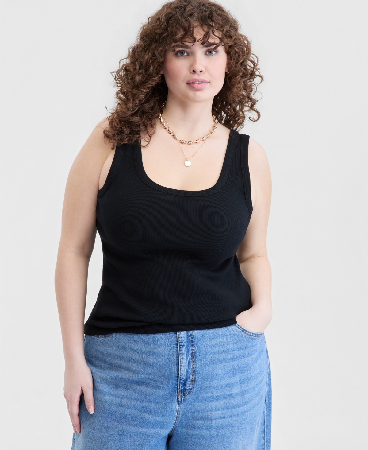 Click here for On 34th Trendy Plus Size Double Scoop-Neck Tank  M... prices