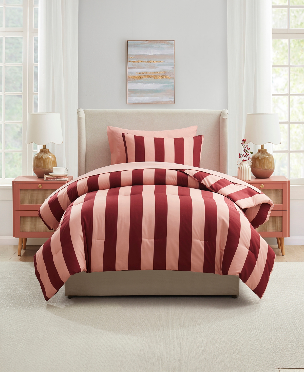 Click here for Nestl Luxury Soft Modern Striped Design 5-Pc. Comf... prices