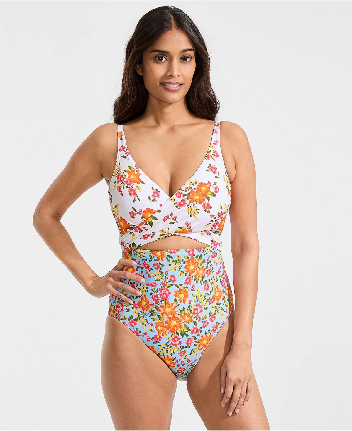 Click here for Lands End Womens Long Wrap Monokini High Leg One P... prices