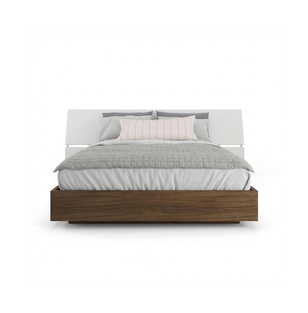 Click here for Nexera Bed Frame And Headboard In Queen. - Walnut... prices