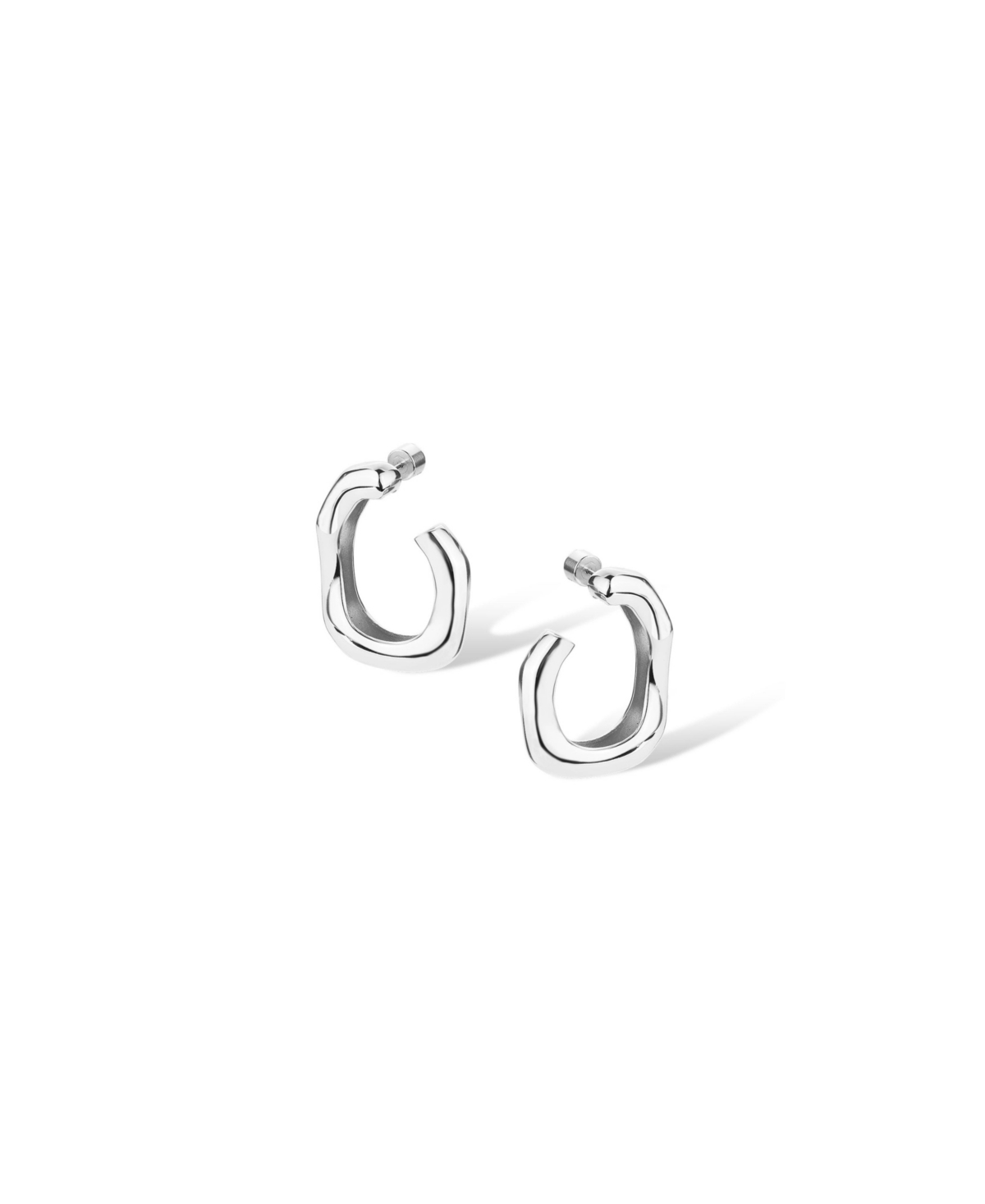 Click here for Retro Chic Root Hoop Earrings - Silver prices