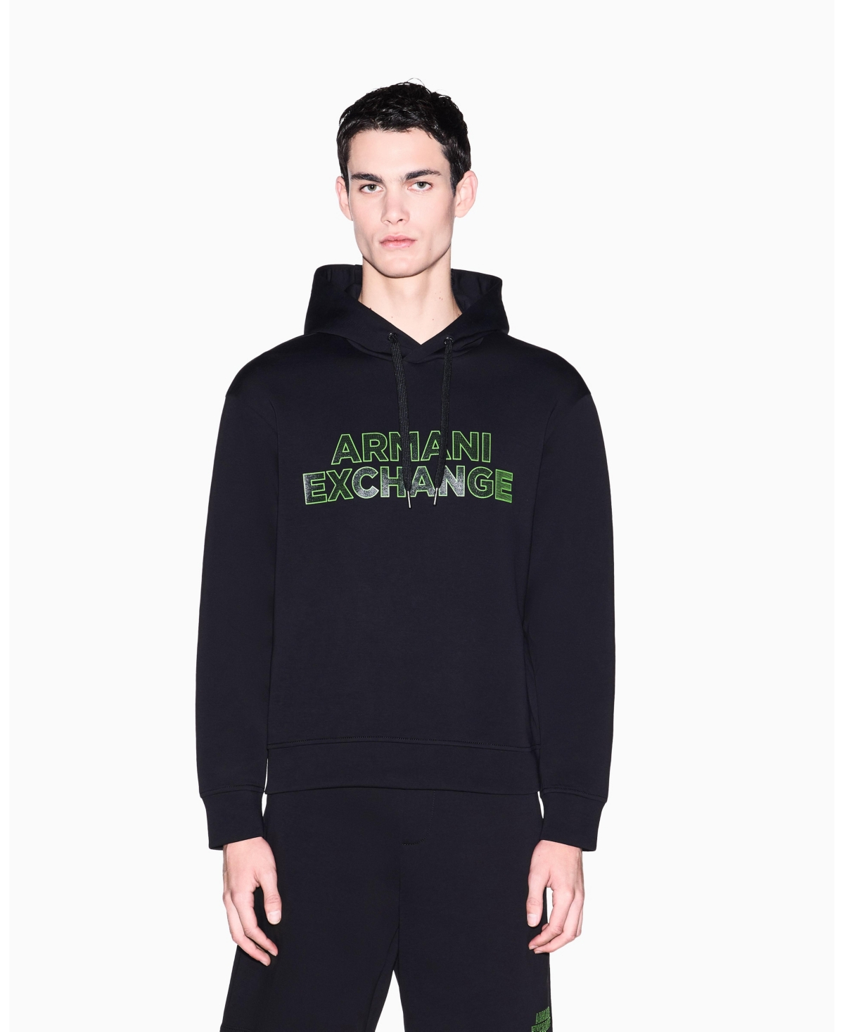 Click here for A|X Armani Exchange Mens Elevated Logo Hoodie Swea... prices