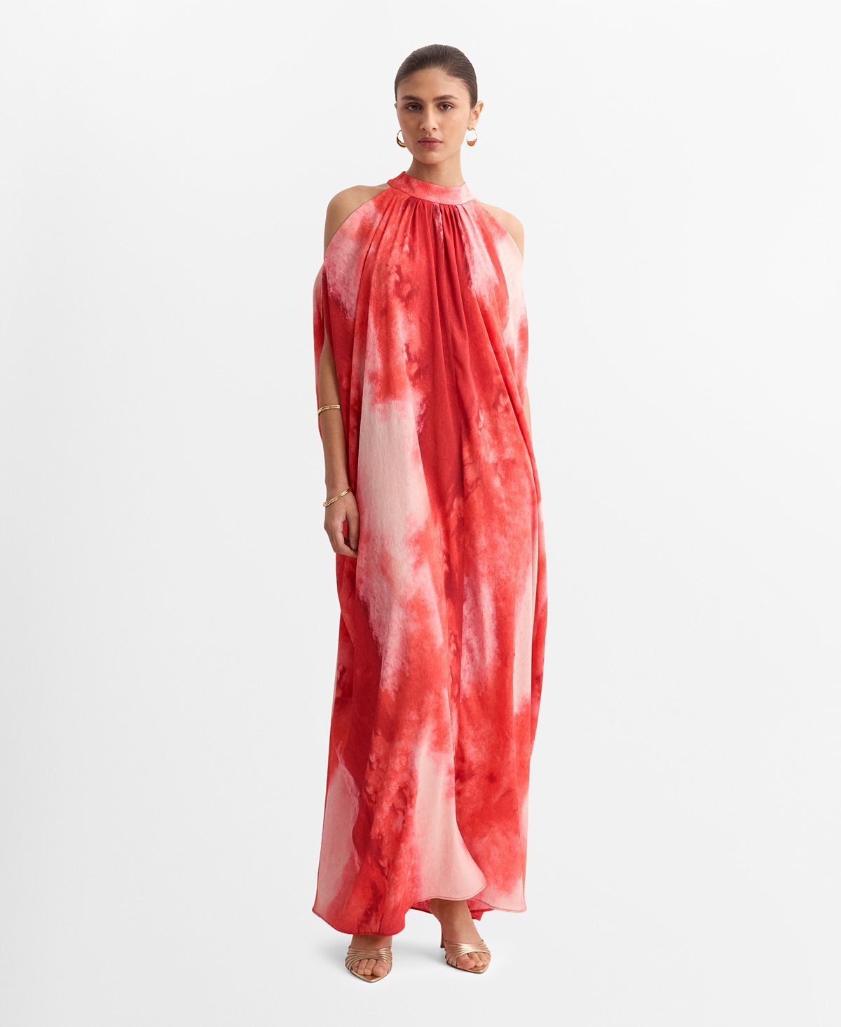 Click here for Mango Womens Off-The-Shoulder Long Dress - Red prices