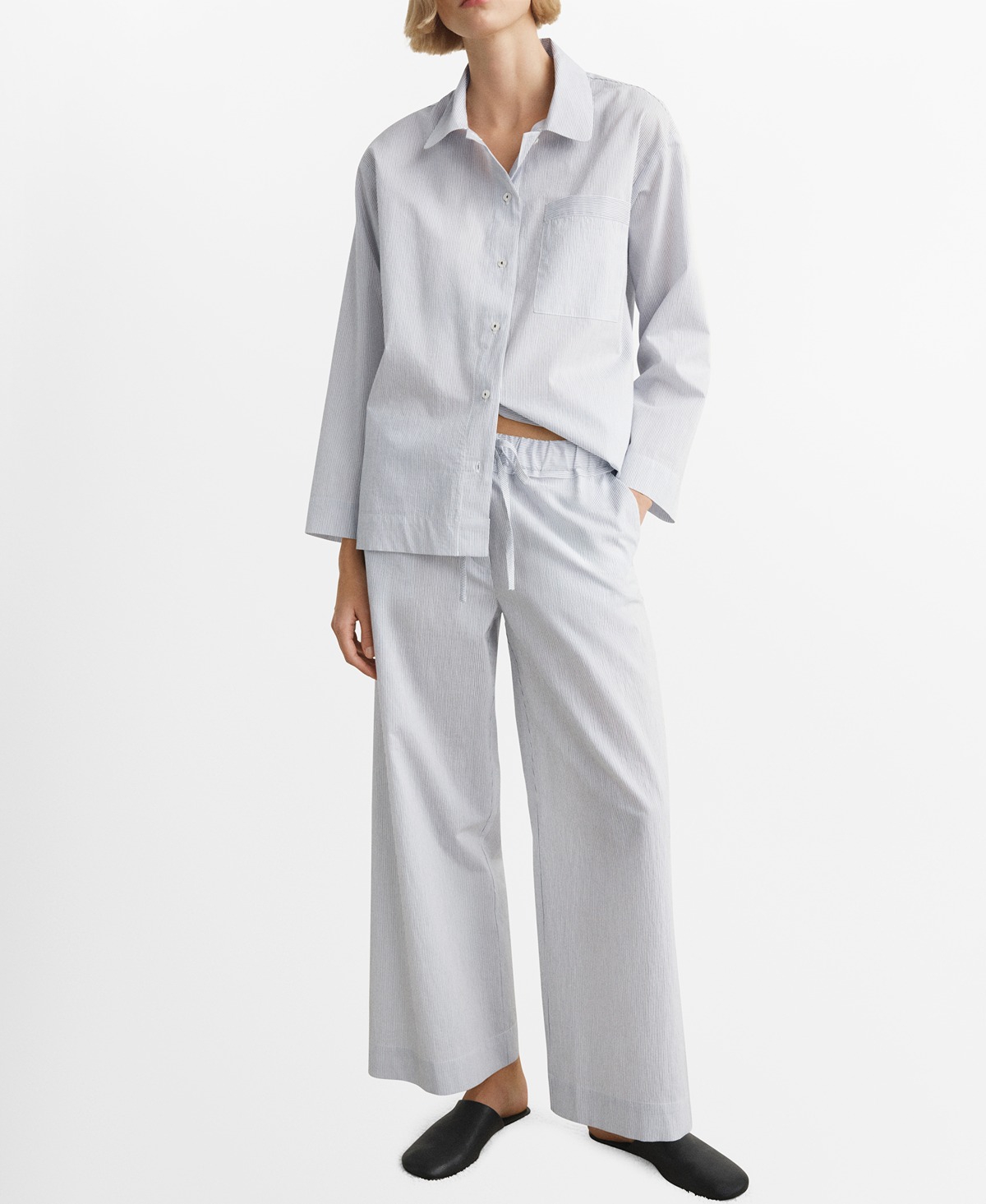 Click here for Mango Womens Cotton Striped Pajama Pants - White prices
